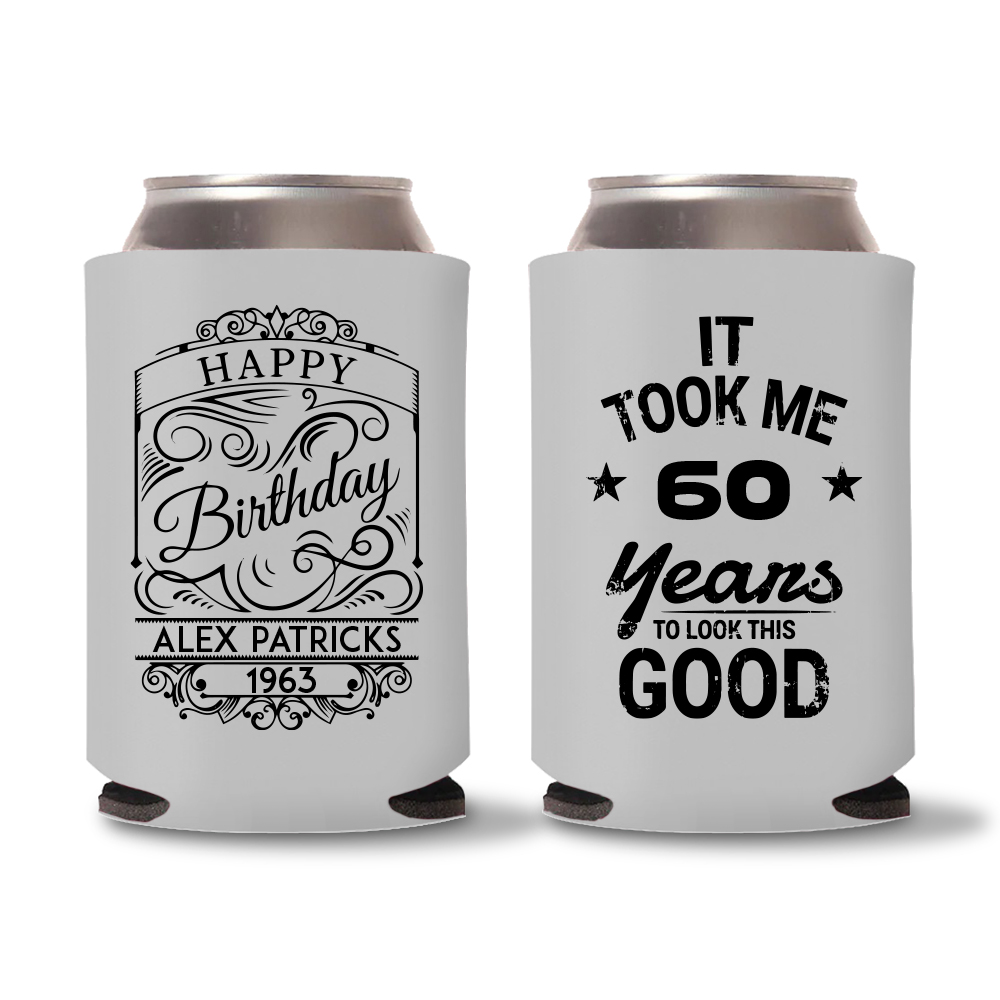 Customized Koozie For 60th Birthday Party Favor